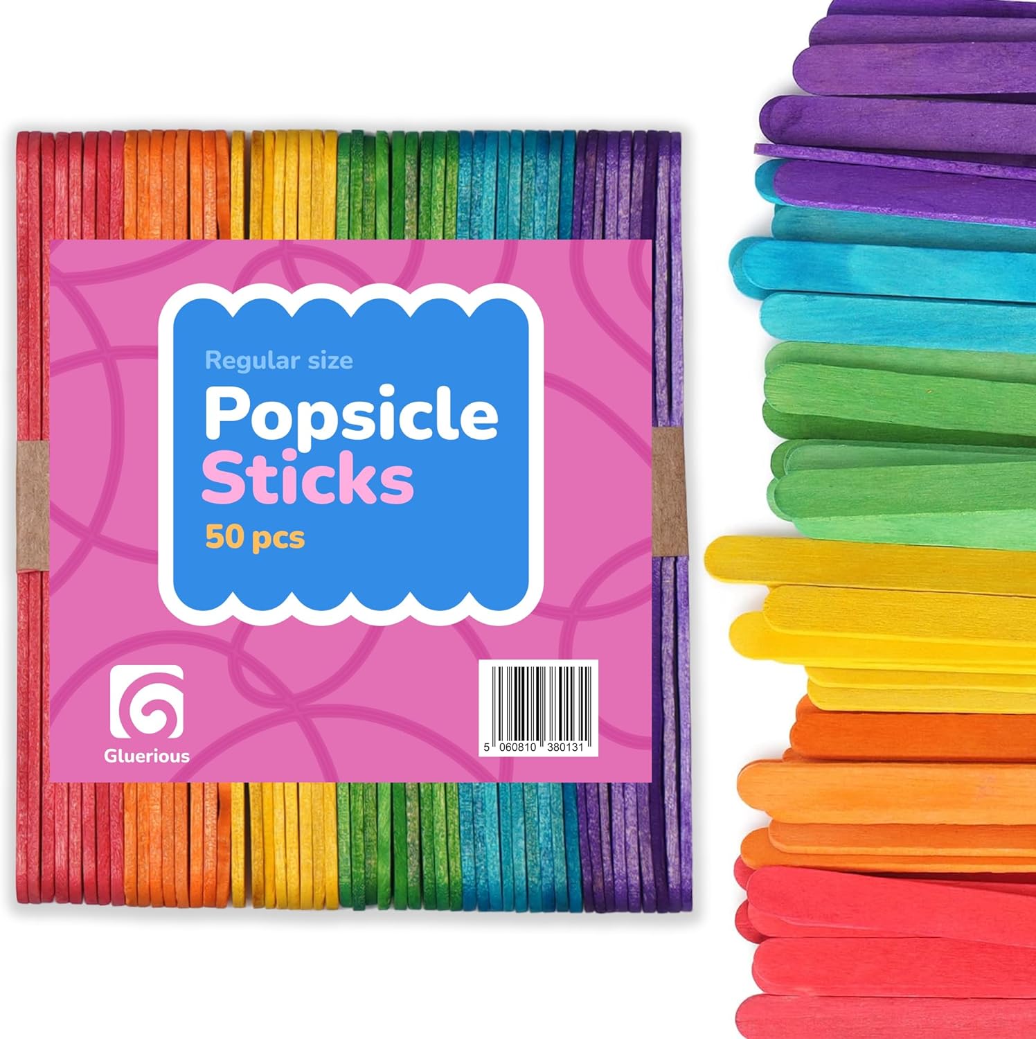 [50 Count] 4.5 Inch Wooden Multi-Purpose Popsicle Sticks for Crafts, I ...